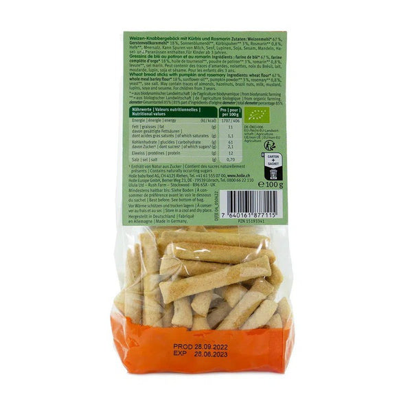 Holle Organic Snack - Pumpkin-Rosemary Sticks | Organic’s Best